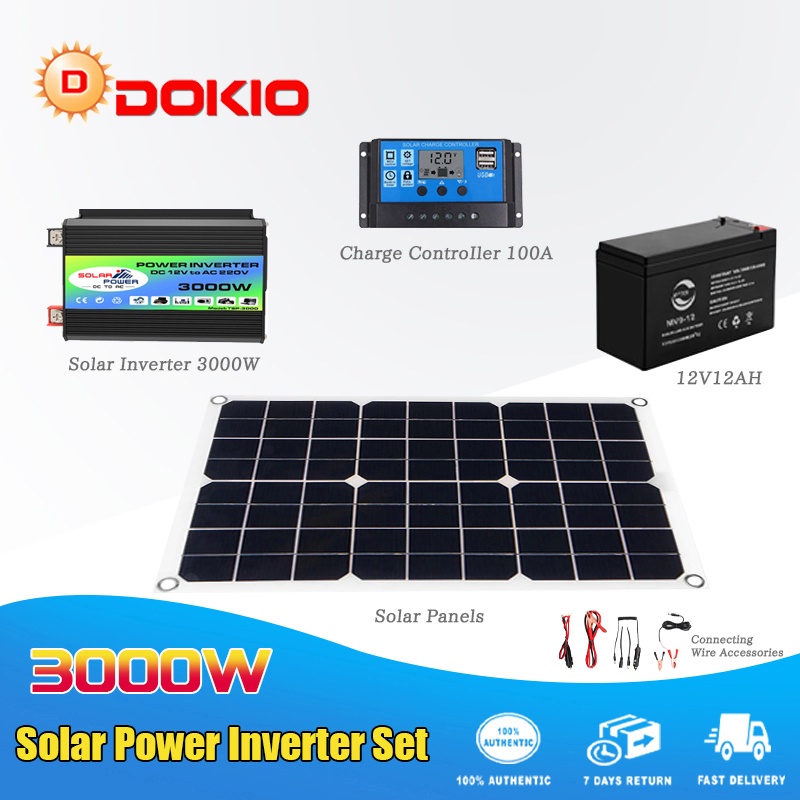3000w Solar Panel Generator Power Station Waterproof Solar Panel Dual ...