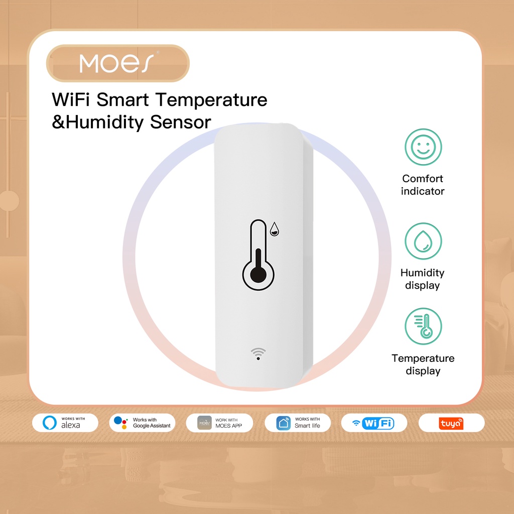 MOES Tuya Smart WiFi Temperature Humidity Sensor Hygrometer Thermometer ...