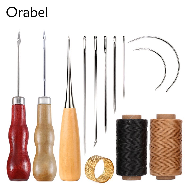 COD Leather Sewing Set Handbag Shoe Handmade Sewing Repair Kit with Awl ...