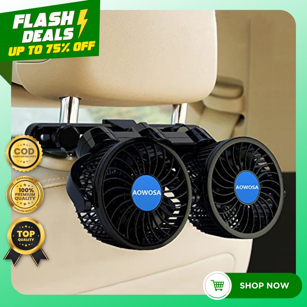 Top Sale Original Dual Electric Car Fan 360 Degree Rotatable 2 Speed ...