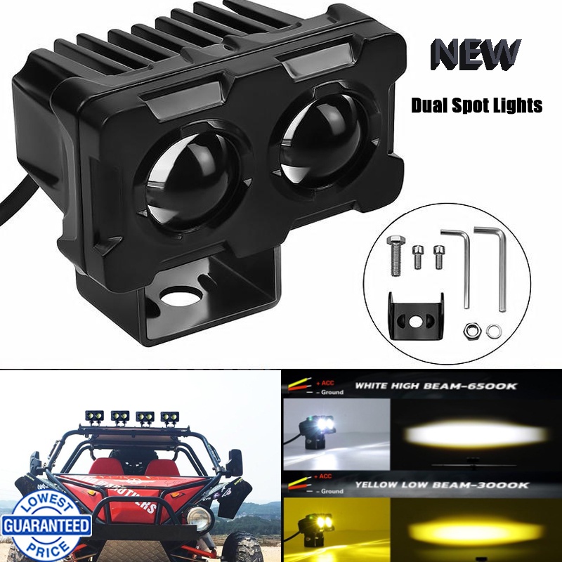Newest Double LED Mini Driving Light Fog Light Dual Color for ...