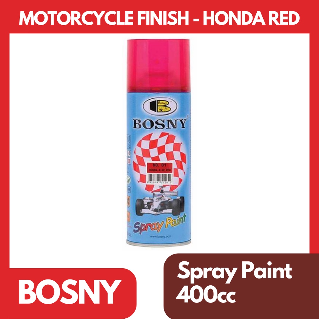 Bosny Candy Tone Honda Red Motorcycle Finish Spray Paint 400cc | Shopee ...