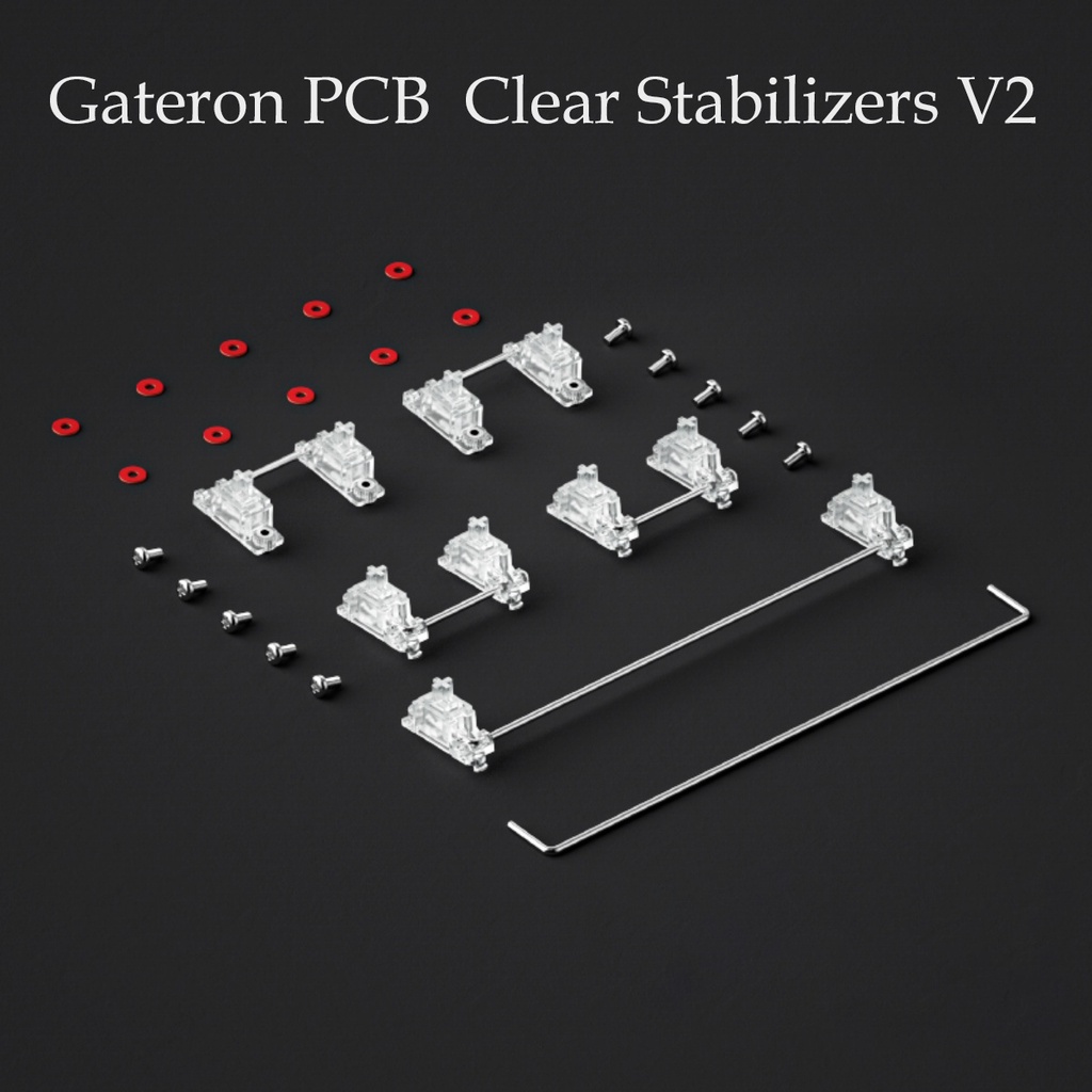 Gateron V2 Clear PCB Stabilizers Transparent 7U, 6.25U, 2U PCB Mount ...