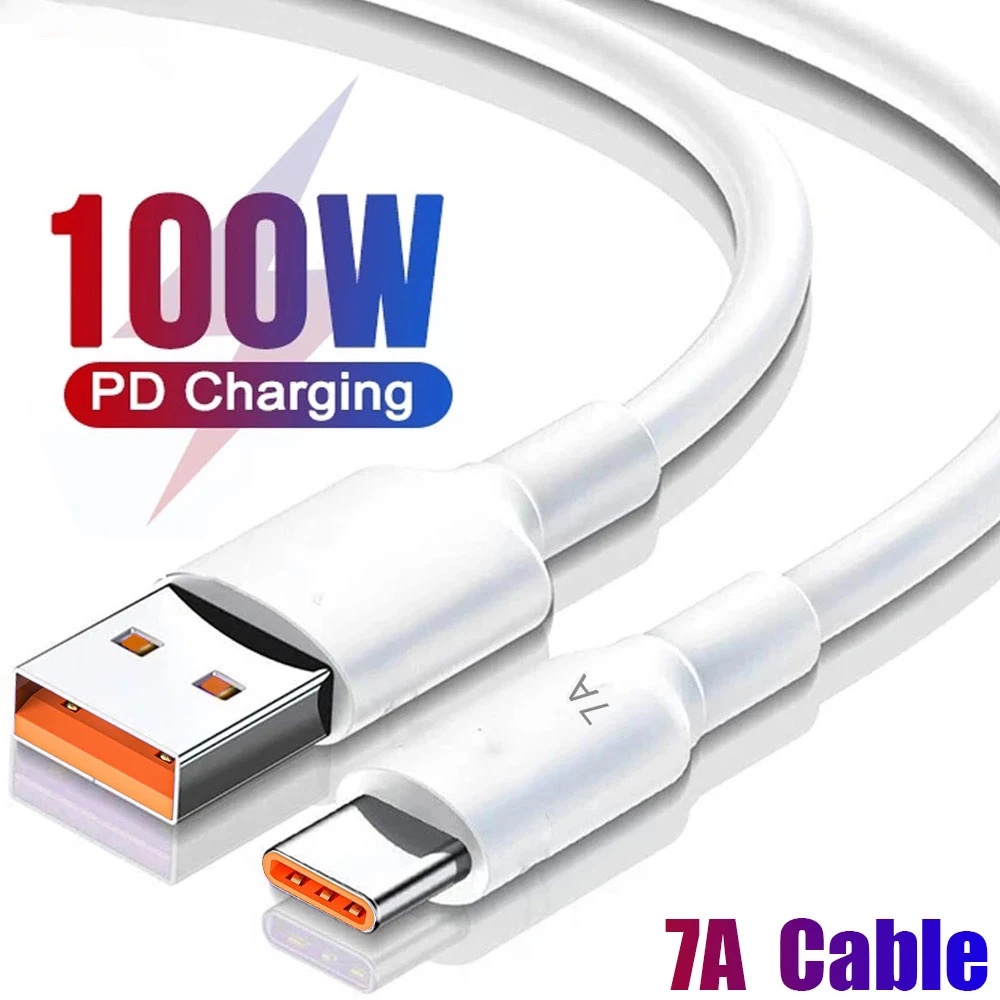 USB Fast Charging 7A 100W Type C Super-Fast Charge Cable Data Cord ...