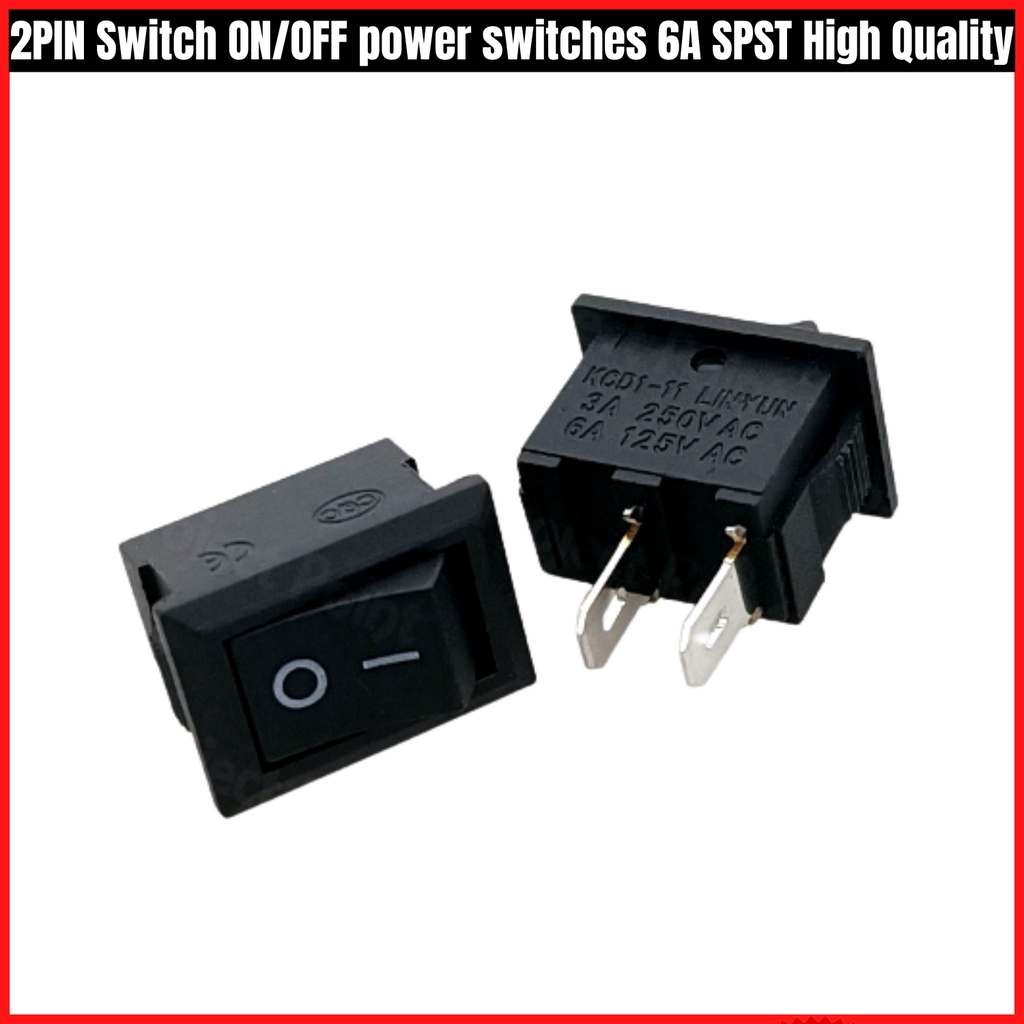 KCD1 2PIN Switch ON/OFF power switches 6A SPST High Quality 2-Pin ...