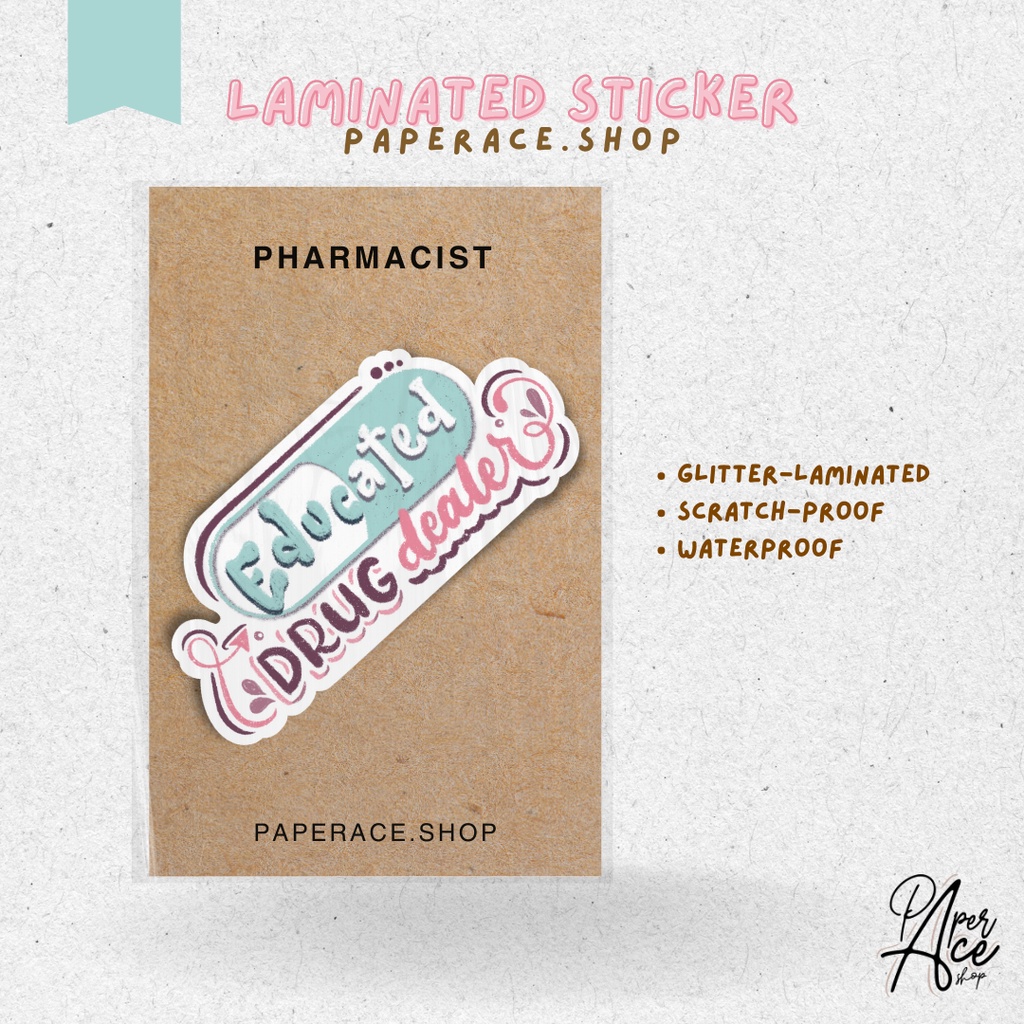 Laminated Glitter Sticker | Future Pharmacist | LS007| PaperAce ...