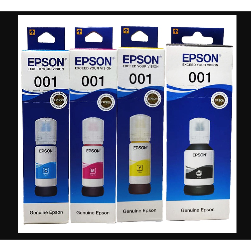 Epson ink 001 Black, Cyan, Yellow, Magenta Ink Bottle (001) C13T03Y100 ...