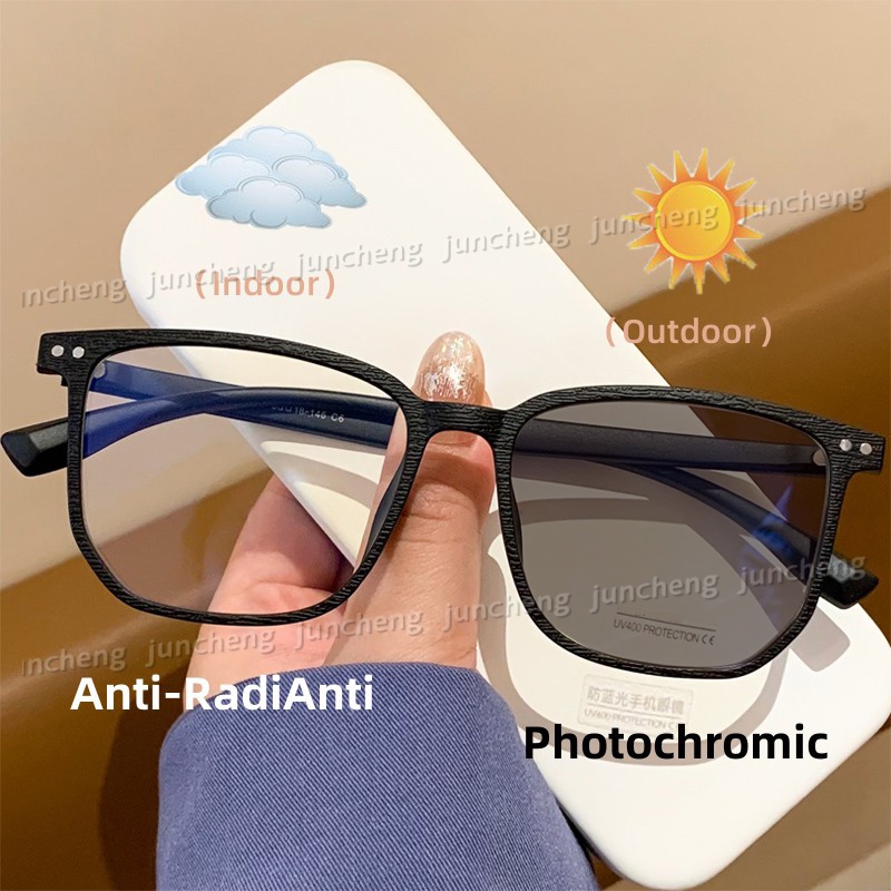 Anti-Blue Photochromic Anti Radiation Glasses Retro Eyeglass Sunglasses ...