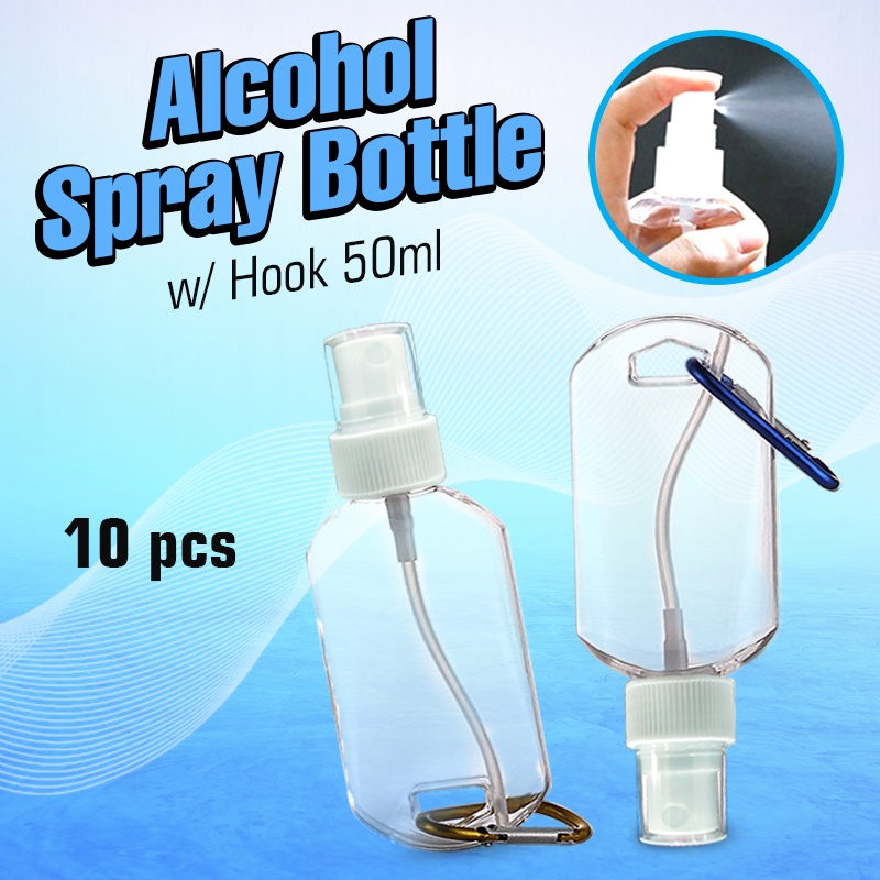 Alcohol Refillable Spray Bottle With Keychain 50ml 10 Pcs | Shopee ...