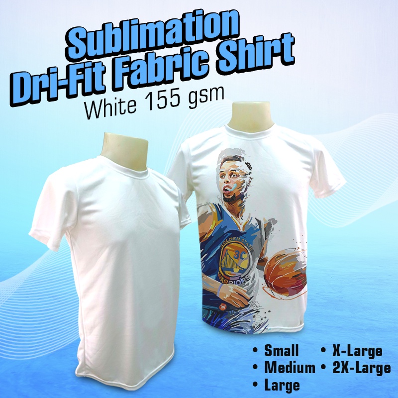 Sublimation Printable Dri-Fit Shirt White 155gsm | Shopee Philippines