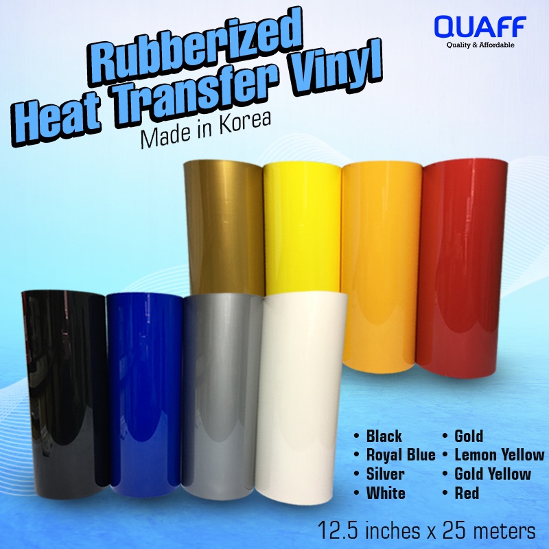 Quaff Cdp Rubberize Heat Transfer Vinyl For T-Shirt Design 12.5 Inches ...