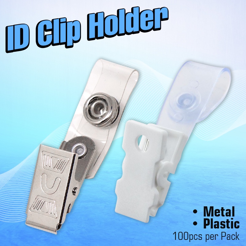 Id Clip Holder Plastic Metal For Cards 100 Pcs | Shopee Philippines