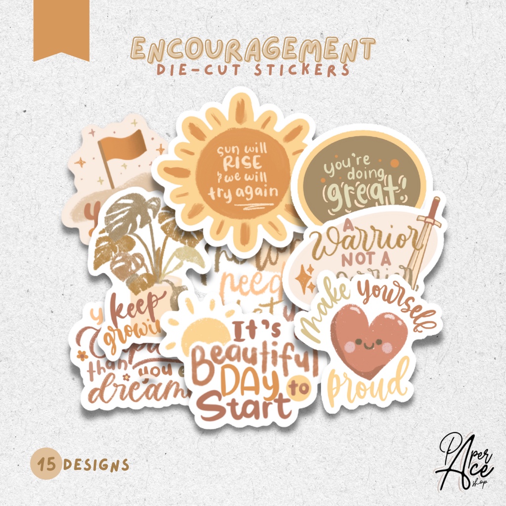 15 pcs. sticker pack | encouragement stickers | make yourself proud ...