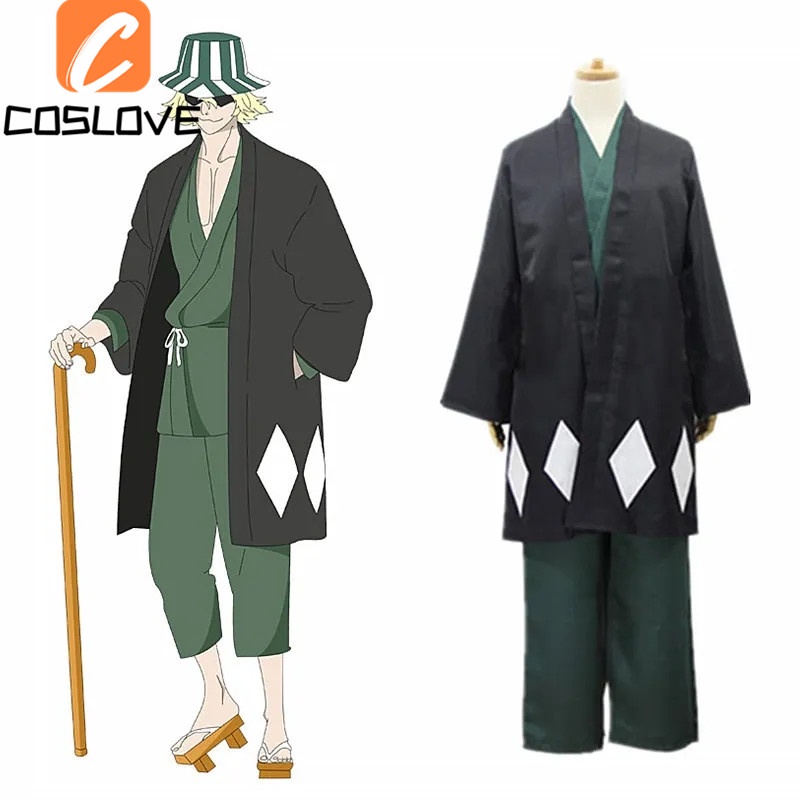 Bleach Urahara Kisuke full set suit costume cosplay for halloween party ...