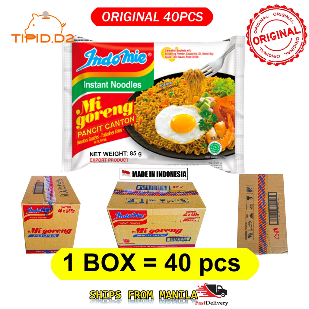 Indomie Mi Goreng 40 PACKETS Original Dry Noodles 85g/pack | Shopee ...