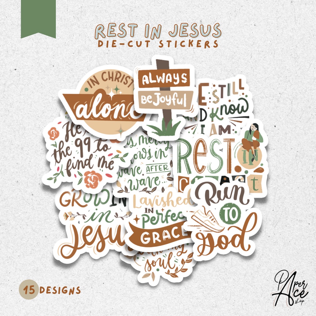 15 pcs. Resting in Christ Stickers | DC008 | Journaling stickers, die ...