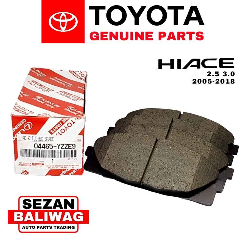 ORIGINAL TOYOTA FRONT BRAKE PAD SET HIACE COMMUTER GRANDIA 2005-2018 04465-YZZE9 | Shopee ...