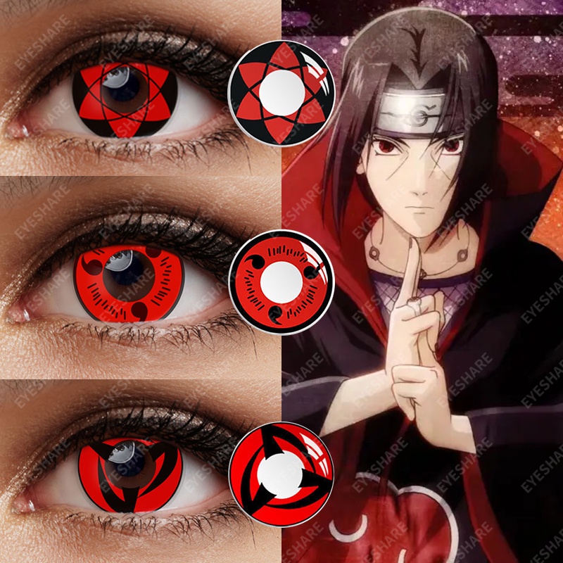 2pcs Contact Lenses writing wheel eye Naruto Kakashi Itachi Sasuke ...