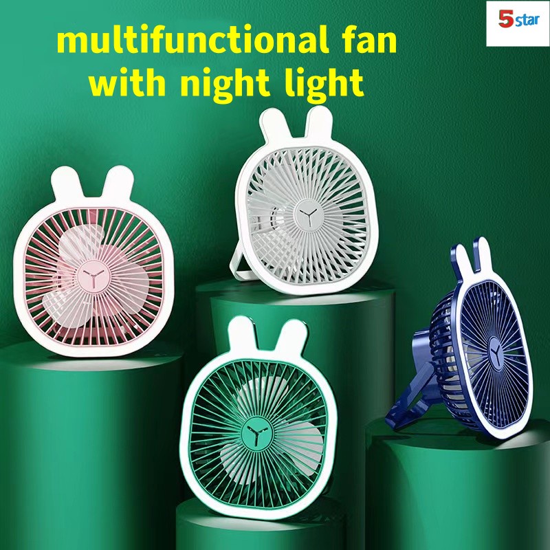 FASHION 3 speed Fan with light desktop ceiling fan rechargeable mute ...