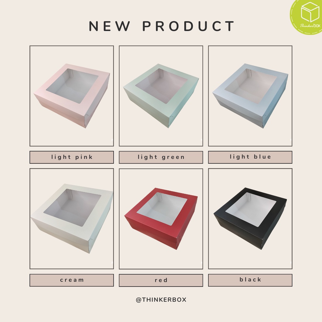 Cake Pasty Box I Window Type Cake Box 10x10x4" (10 sets and 30 sets ...