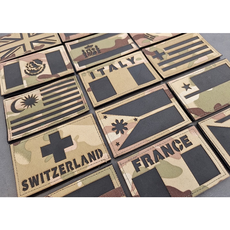 Military Patches Tactical National Flags Camouflage Outdoor Hook&Loop ...
