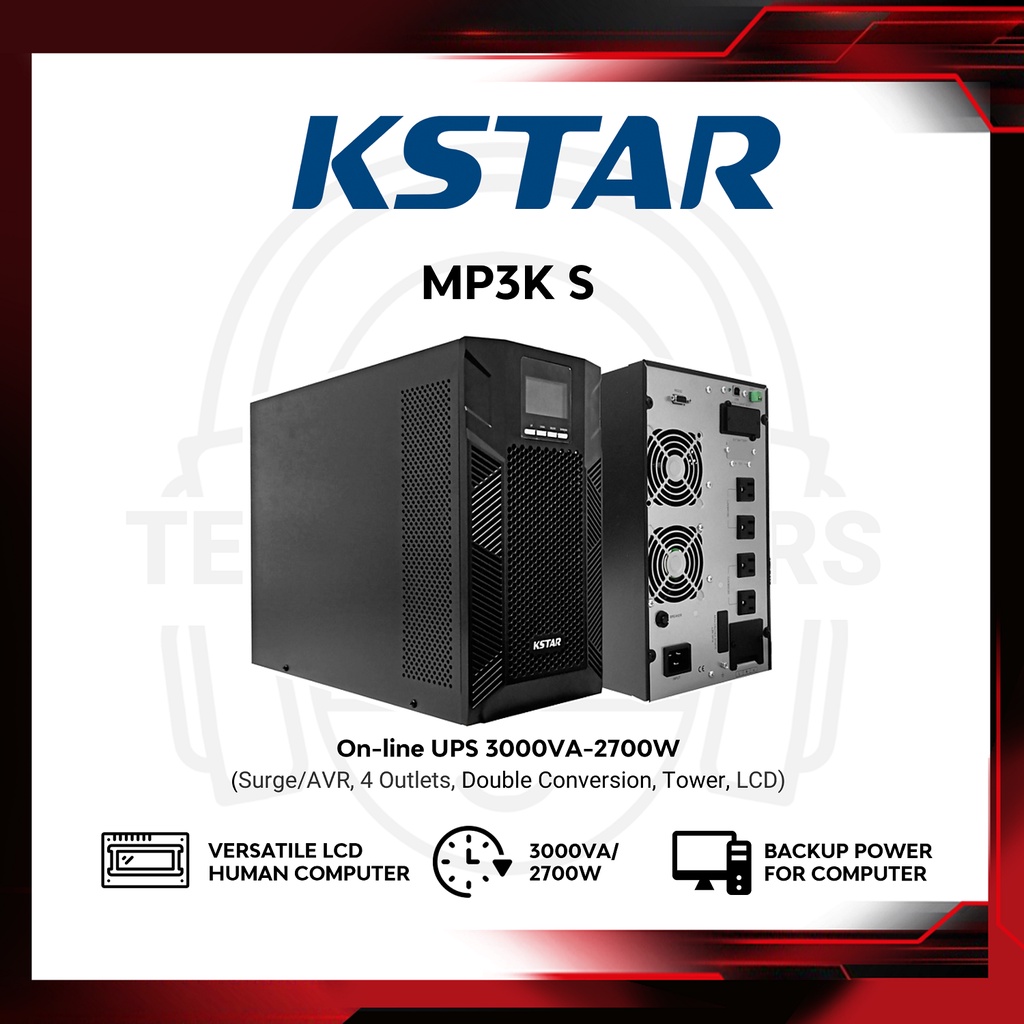 KSTAR On-line UPS 3000VA-2700W Uninterruptible Power Supply, MP 3k S ...