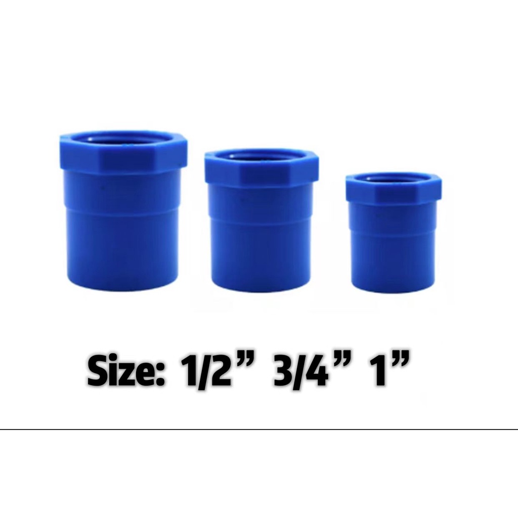 (PER PACK) PVC Blue Fittings 1/2" 3/4" 1" (Elbow, Tee, Coupling, Male ...