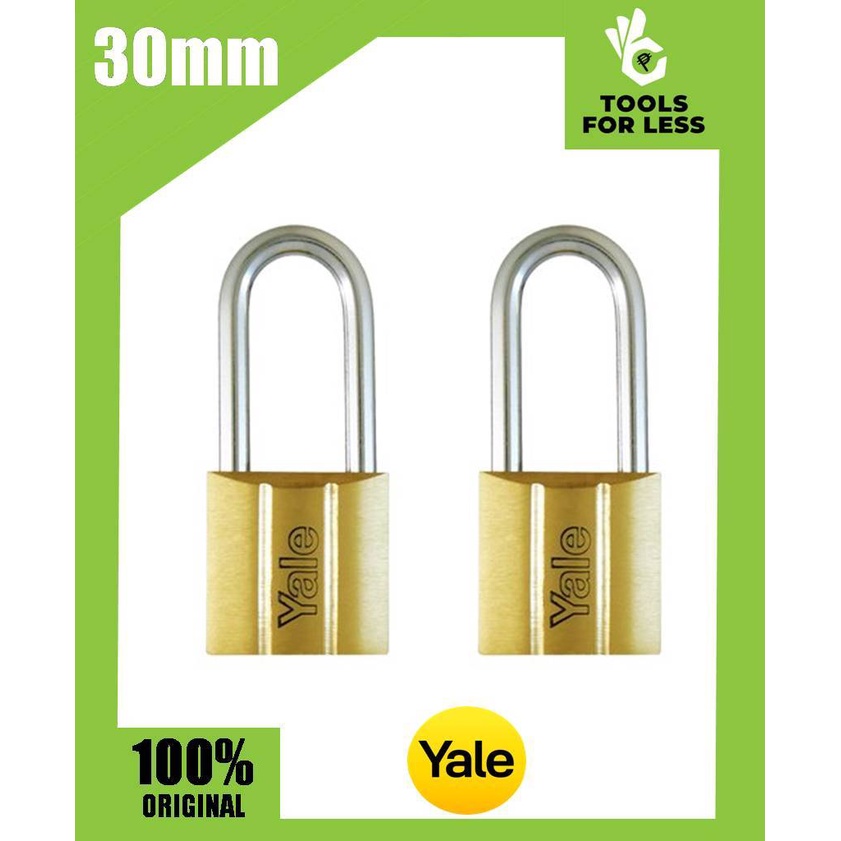 Yale 140 Series 2 pcs. Keyed-Alike Long Shackle Brass Padlock 30mm ...