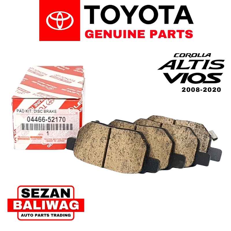 ORIGINAL TOYOTA REAR BRAKE PAD SET COROLLA ALTIS VIOS 2008-2020 04466 ...