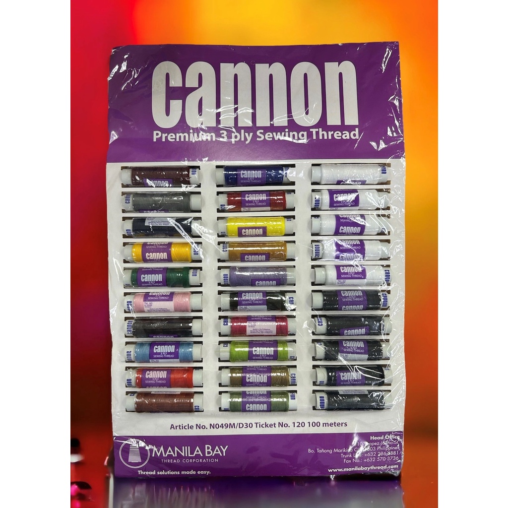 Cannon 3 ply sewing thread (N049M/120) | Shopee Philippines