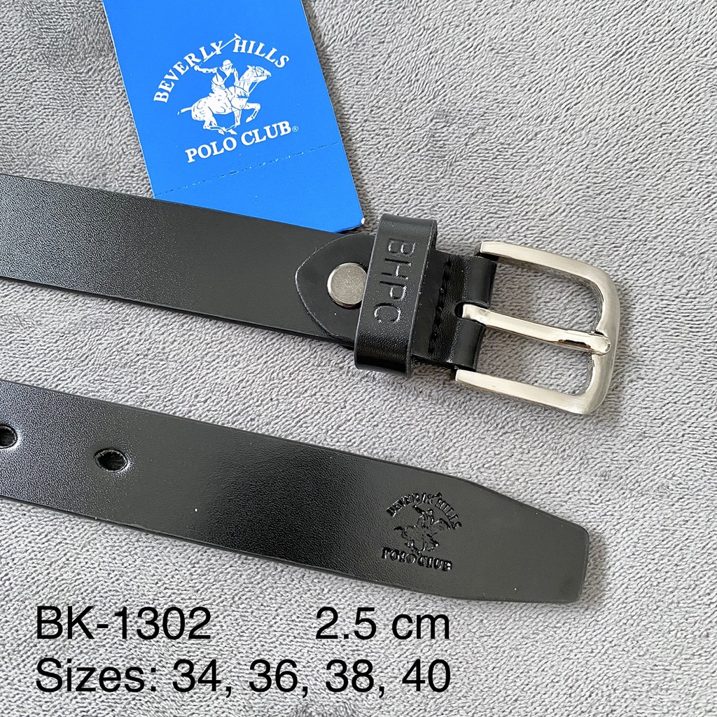 Beverly Hills Polo Club BK-1302 Ladies Leather Belt 2.5 cm width Black ...