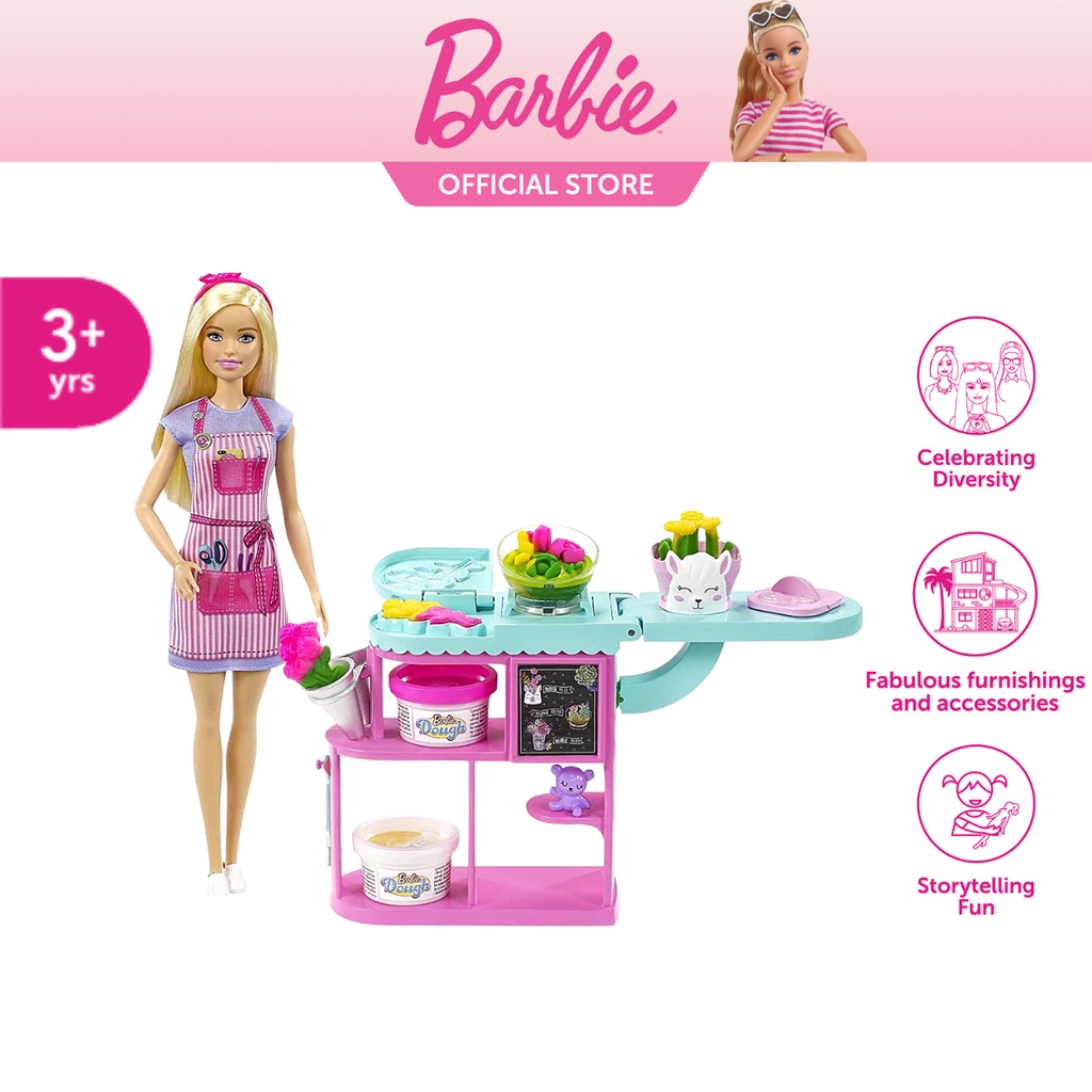 Barbie Flower Shop with Doll, Florist Playset Pretend Play Children ...