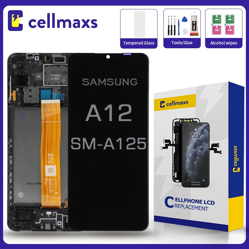 For SAMSUNG Galaxy A12 A125 LCD Touch Screen Replacement With Frame ...