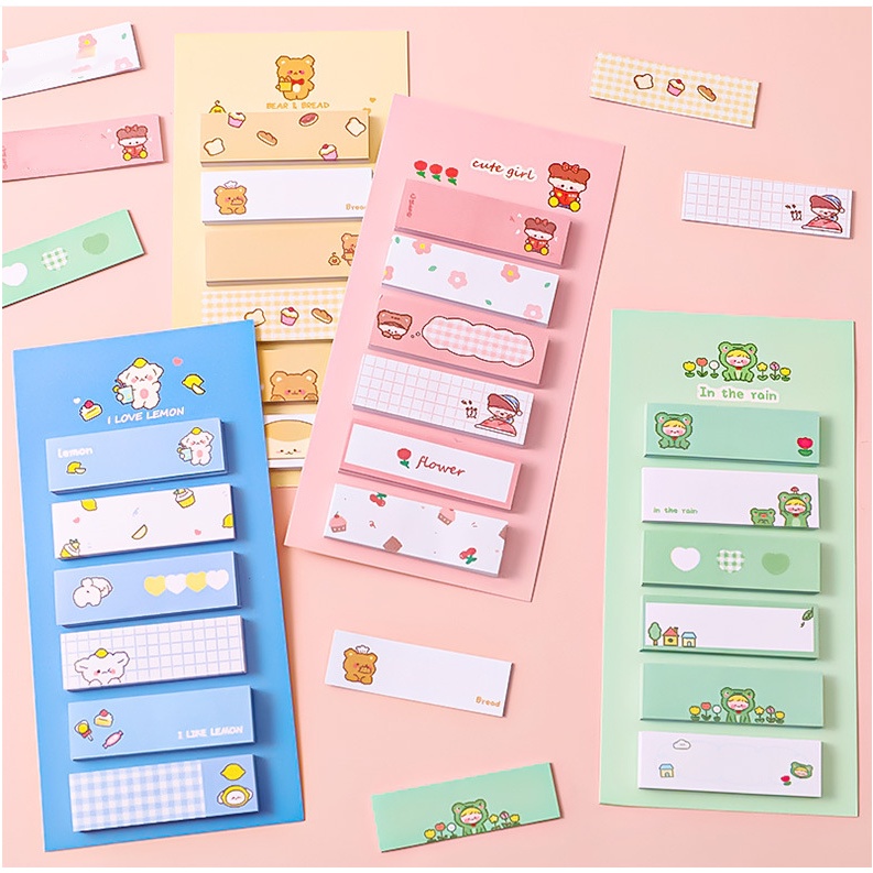 120Sheets Cartoon INS Rectangular Sticky Notes School Office Supplies ...