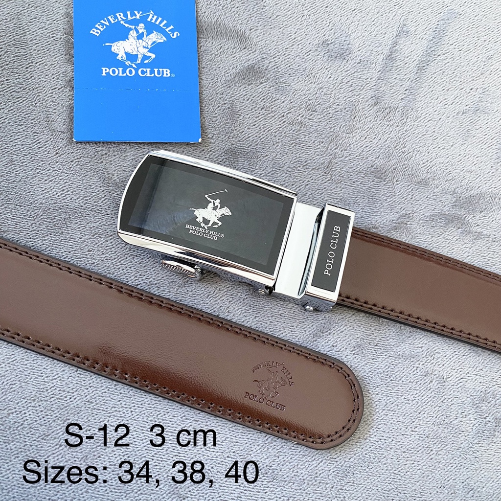 Beverly Hills Polo Club S12 Men's Leather Belt Automatic Buckle 3 cm ...