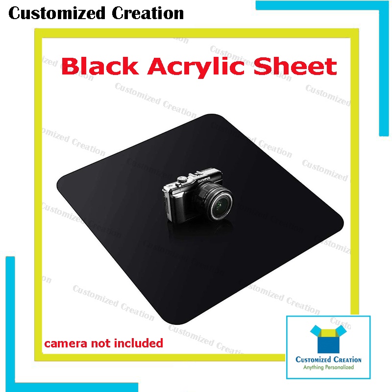 Black Acrylic sheet LASER CUT pre cut perspex plastic plexiglass ...