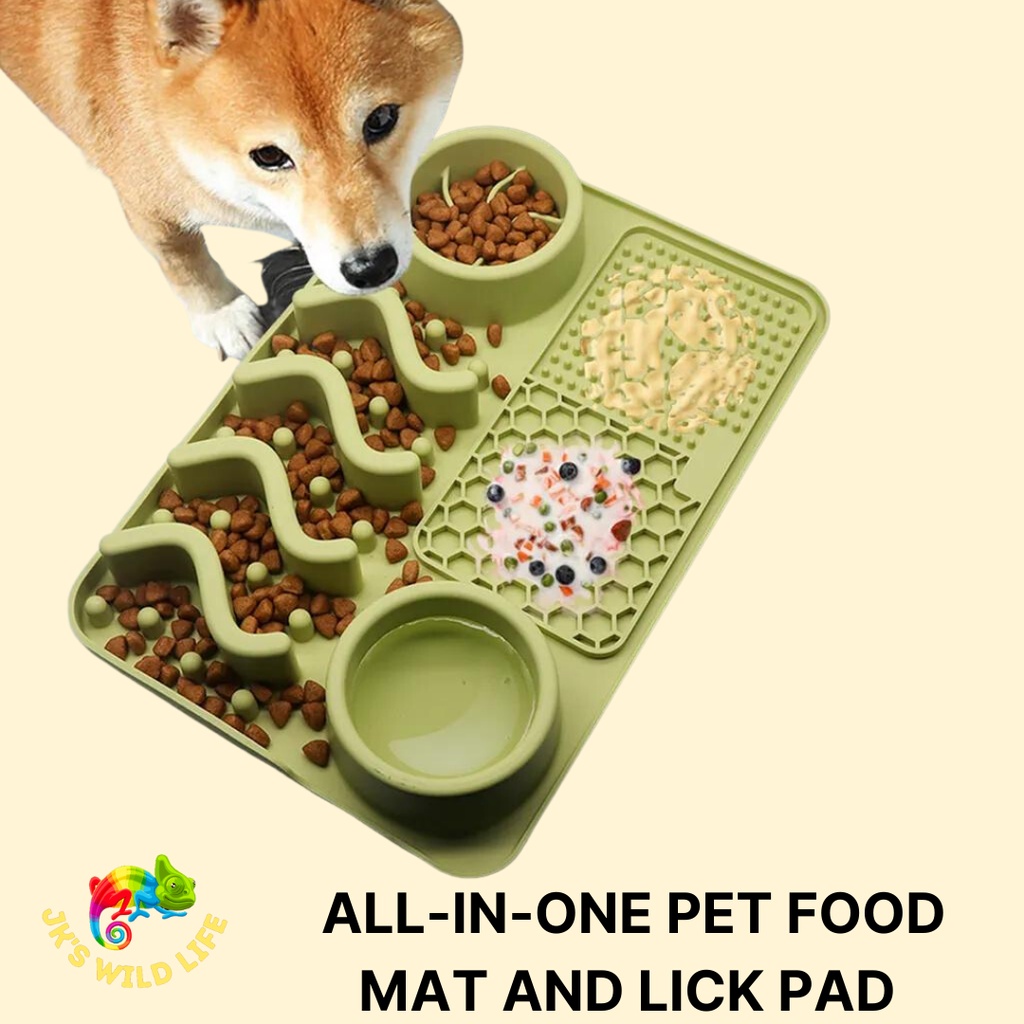 All-in-One Pet Stimulating Slow Feeder Dog Food Mat and Lick Pad [NEW ...