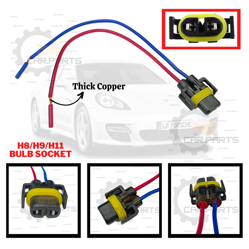 CP (#6074) 1 Pc Headlight Fog Lamp H8/H9/H11 Bulb Socket Female Adapter ...