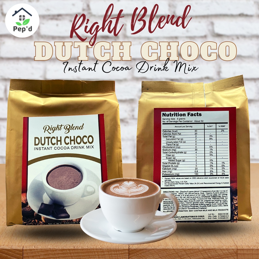 Right Blend | Dutch Choco Drink Mix | Instant cocoa drink mix | Shopee ...