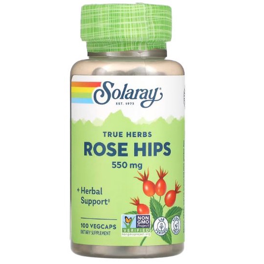 Solaray Rose Hips 550mg 100 VegCaps Arthritis Cardiovascular | Shopee ...