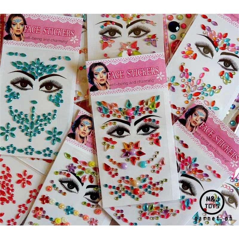 20pcs face crystal stickers hot masquerade face | Shopee Philippines
