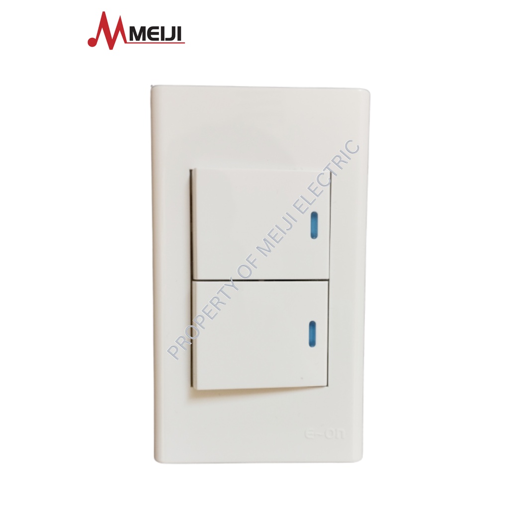 MEIJI New "E-On" Series (2-Gang 1 Way Switch) ENS 0122 | Shopee Philippines