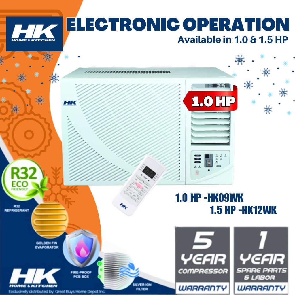 4HMC 1.0HP HK ELECTRONIC OPERATION WINDOW TYPE AIRCON (HK-09WR/F8MD ...