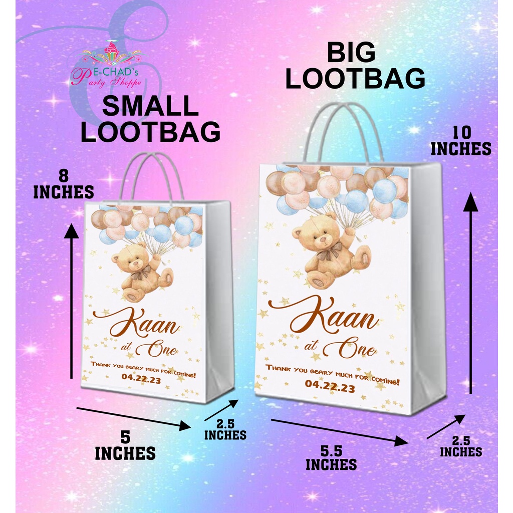 Bear 2nd Design lootbag / paper bag (10pcs./order) | Shopee Philippines