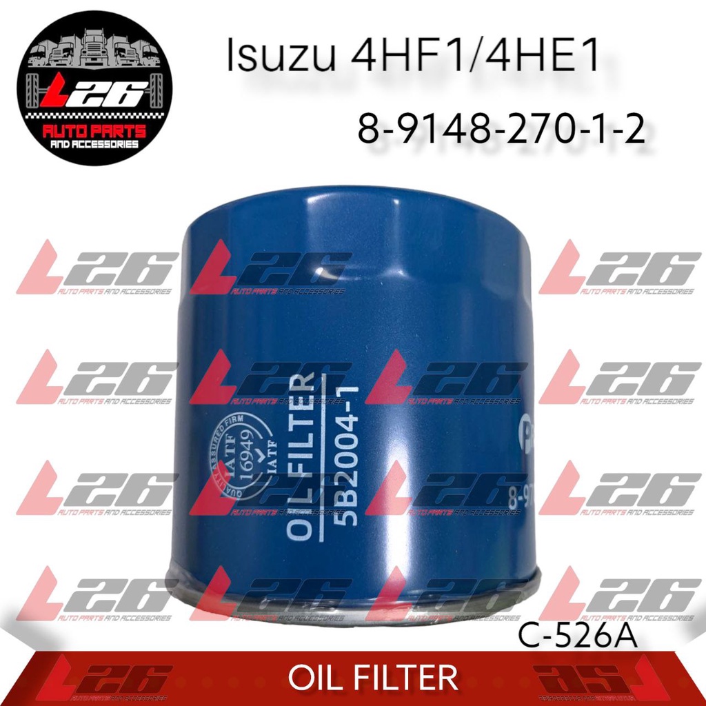 Isuzu 4HF1 4HE1 OIL FILTER 8-9148-270-1-2 C-526A | Shopee Philippines