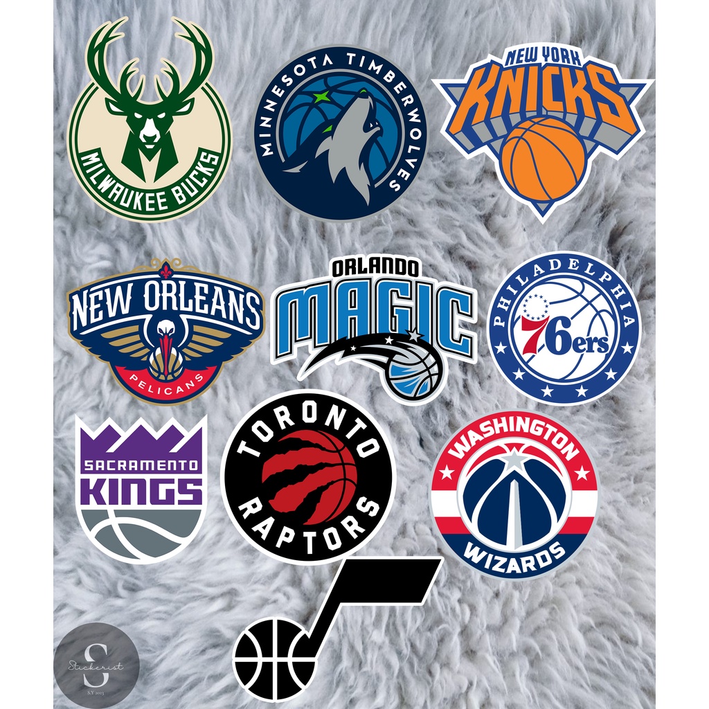 NBA Teams Basketball Laminated Vinyl 3D Sticker For Car Bike Motorcycle ...