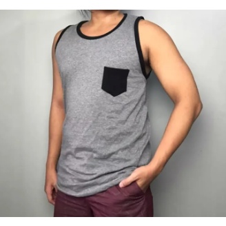 Mens Plain Combi Sando with Pocket Lining Plus Size Cotton Sleeveless ...