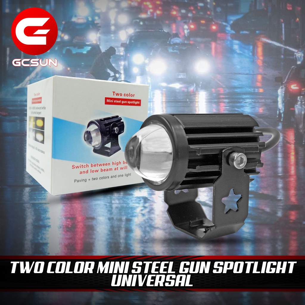 TWO COLOR MINI STEEL GUN SPOTLIGHT UNIVERSAL 1PC - GCSUN MOTORCYCLE ...