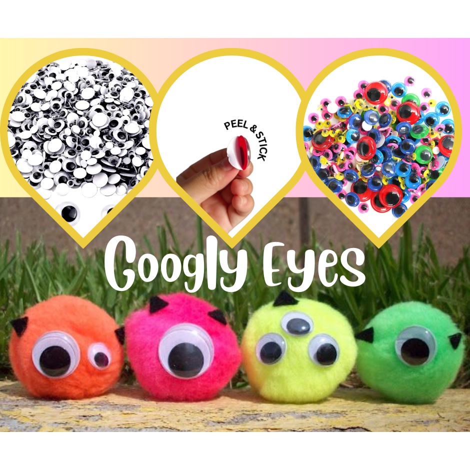 55Pcs Googly Eyes Googly Wiggle Eyes Self Adhesive, for Craft Sticker ...