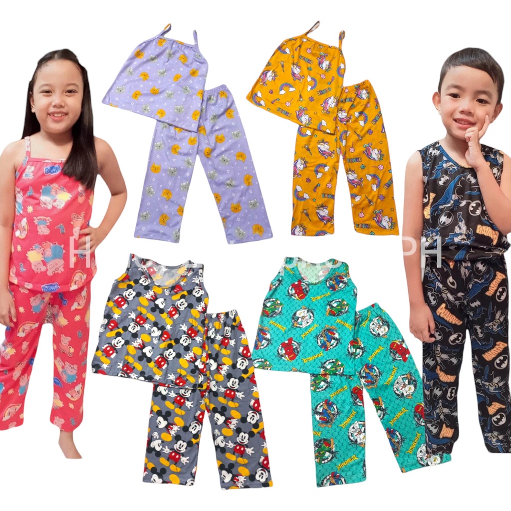 Bundle of 6 Spag/Sando Pajama kids-teens | Shopee Philippines